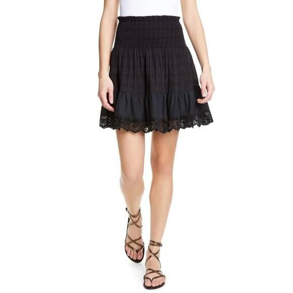 La Vie Rebecca Taylor | Skirts | La Vie Rebecca Taylor Black Smocked ...